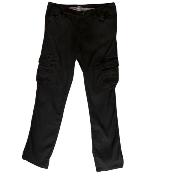 Level 99 | Pants & Jumpsuits | Level 99 Womens Black Linen Cargo ...